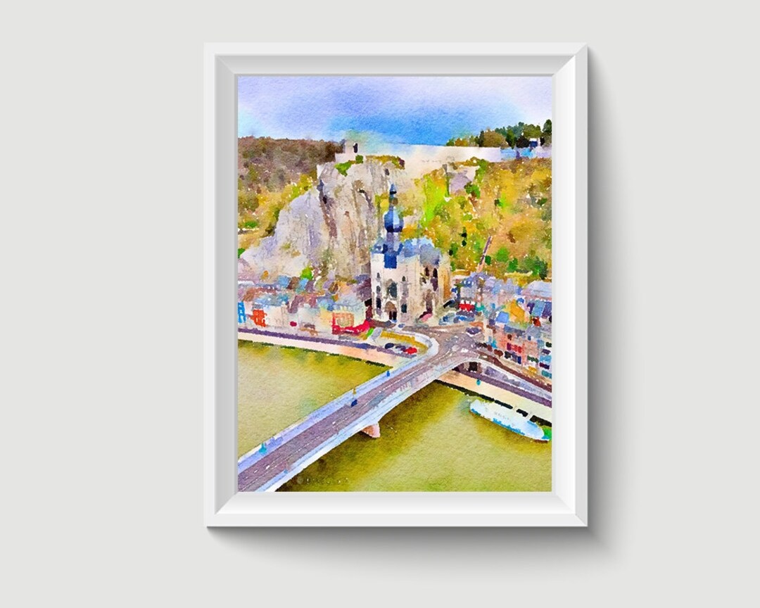 Notre Dame De Dinant Belgium Watercolor Painting Art Print - Etsy