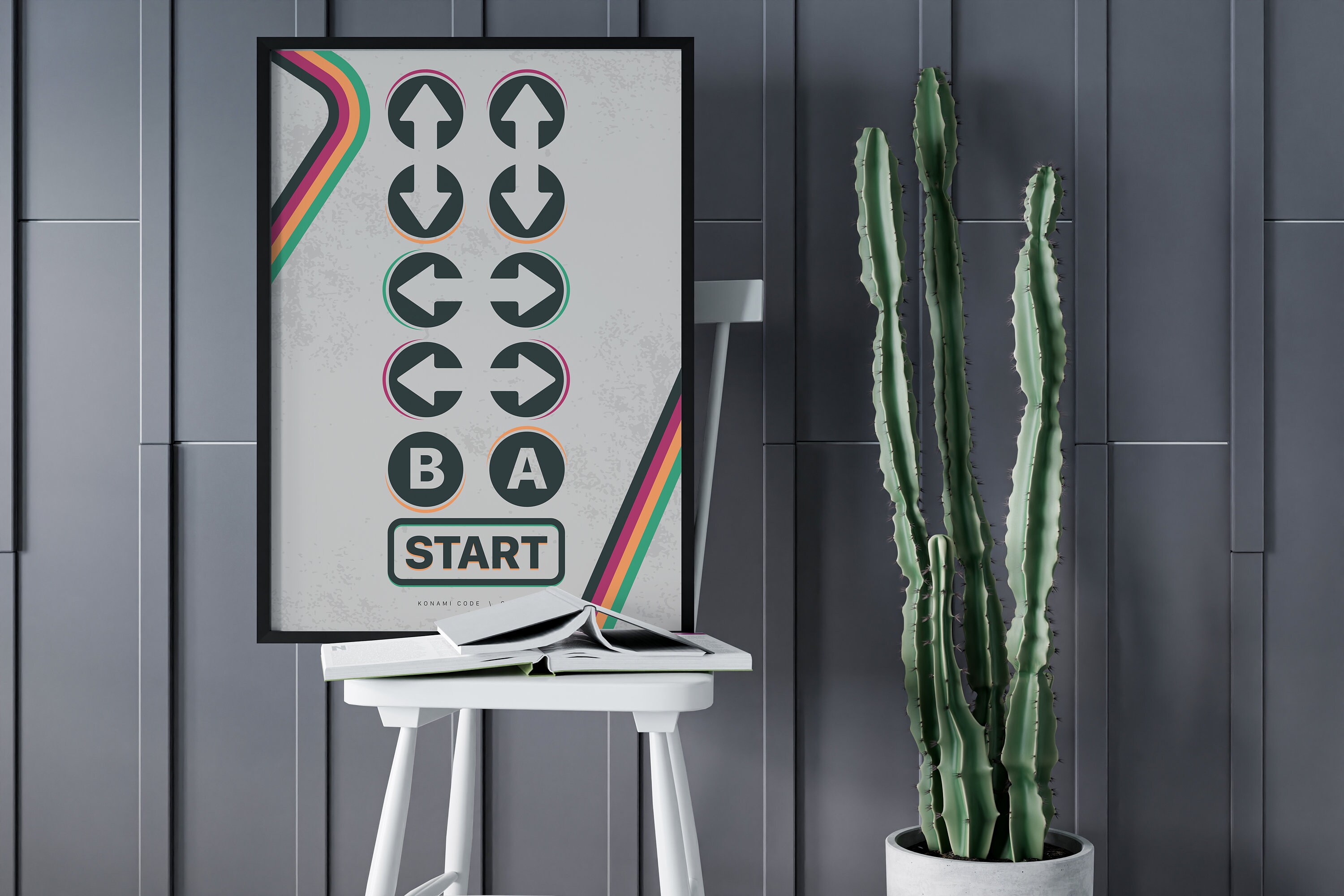 Konami Code Poster Contra Code Art Gaming Room Wall Decor - Etsy