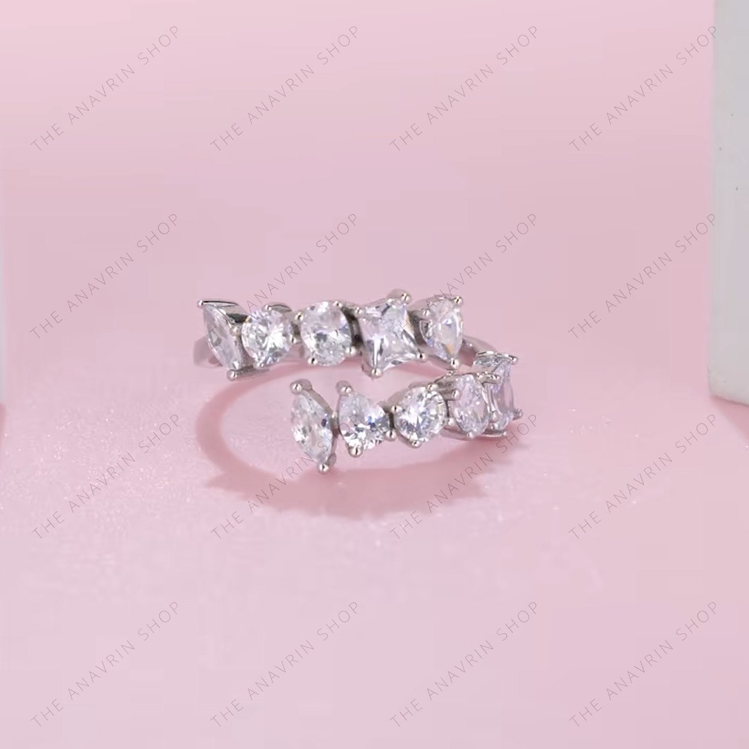 Multi Shaped Wedding Band Multi Cut Stacking Band Bridal - Etsy