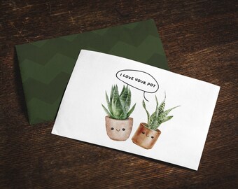 Cute Plant Pun Cards, Printable Valentines Day Card, Plant Lover Card ...