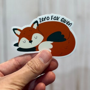 Zero Fox Given Vinyl Sticker Cute Fox Stickers Punny - Etsy