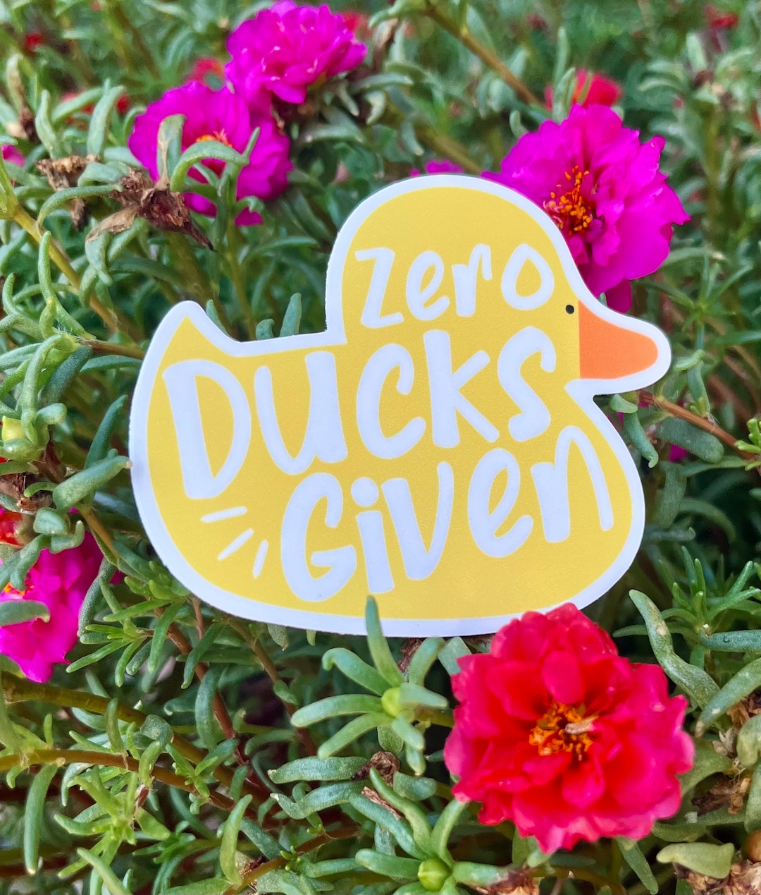 Zero Ducks Given Vinyl Sticker | Duck Stickers | Punny Animal Stickers ...