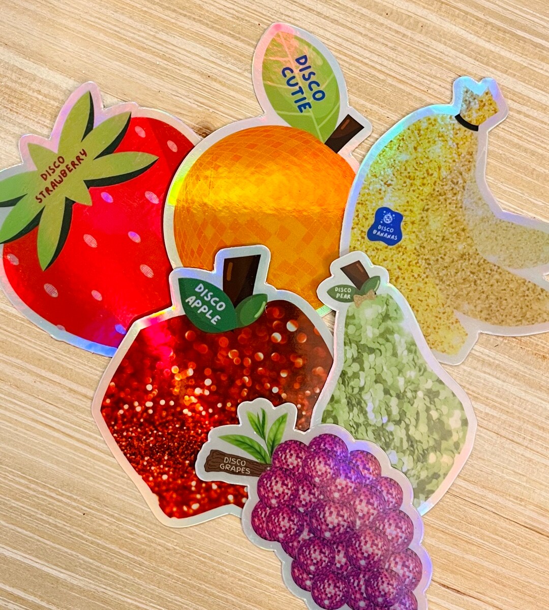 Disco Fruit Basket Fruit Sticker Pack Punny Food Sticker - Etsy