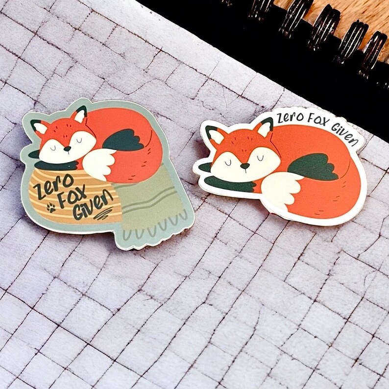 Zero Fox Given Vinyl Sticker | Punny Animal Decal - Etsy