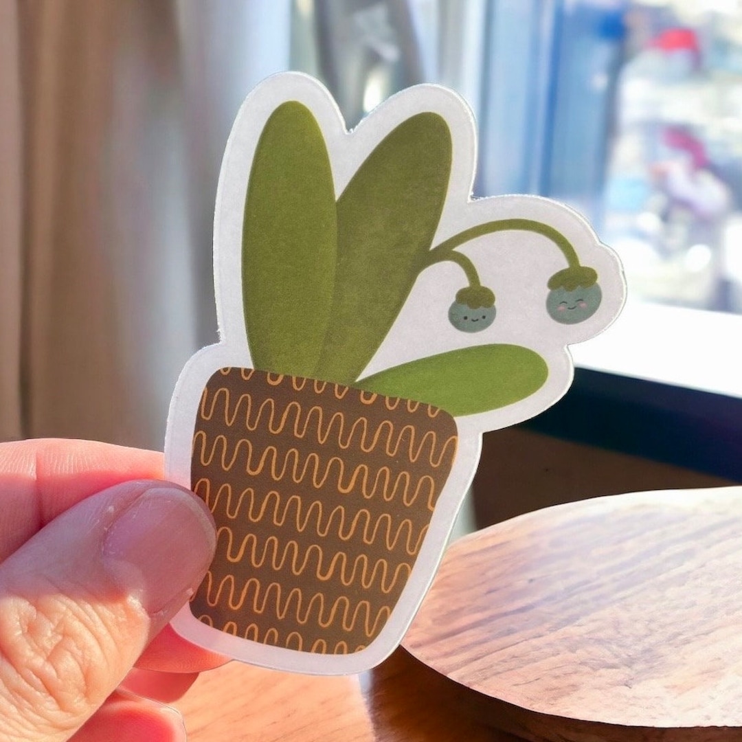 Plant Junkie Hand-drawn Plant Sticker - Berry Smiley | Plant Stickers ...