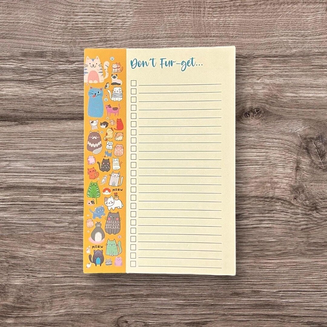 Cat TO DO LIST Notepad and Task List - Cat Stationery Office Gift - Don ...