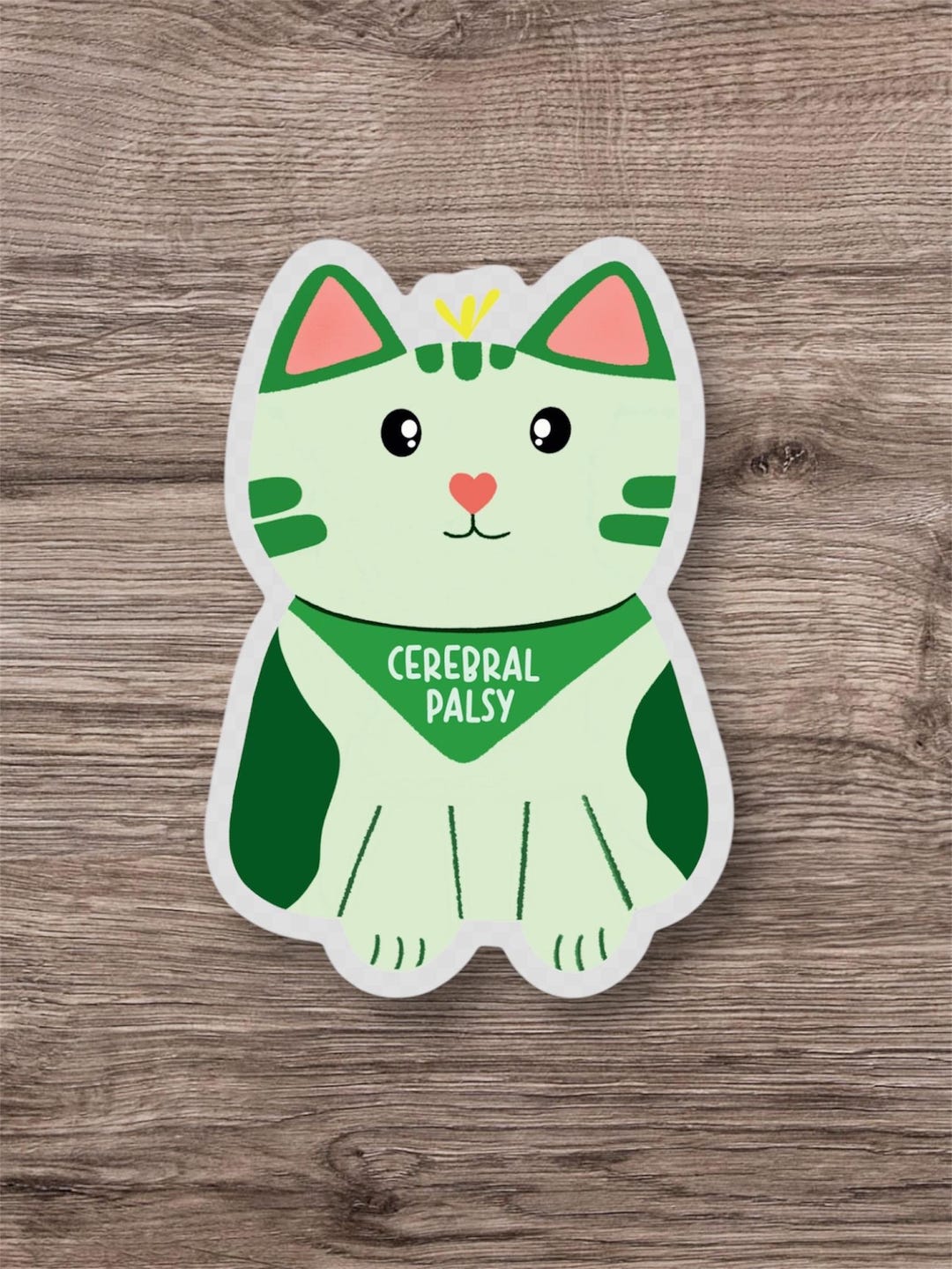 Cerebral Palsy Kitty Sticker – Cute Disability Vinyl Decal | Inclusive ...