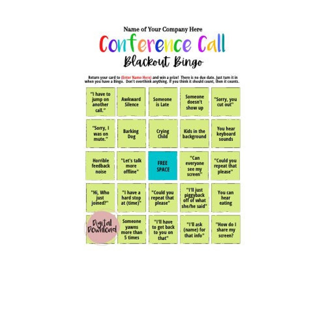 Conference Call Bingo