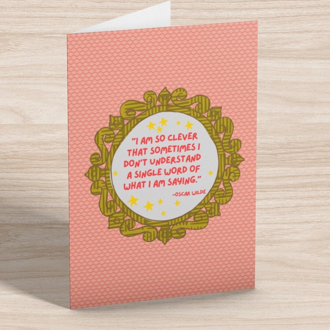 I'm so Clever Oscar Wilde Quote Card Funny Card for All Occasions - Etsy