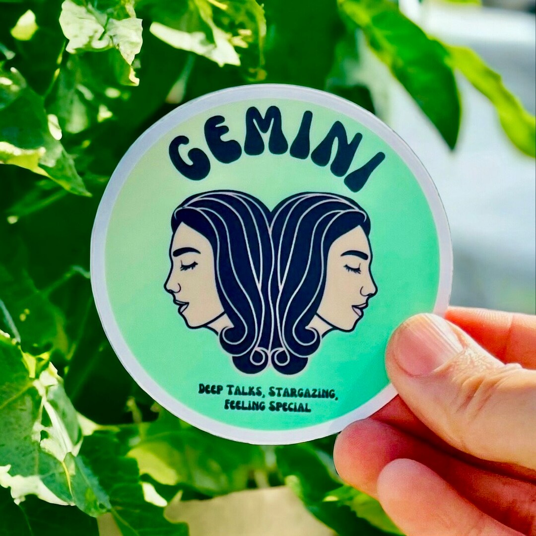 Gemini Zodiac Sign Vinyl Sticker Astrology Sign Zodiac Sticker ...