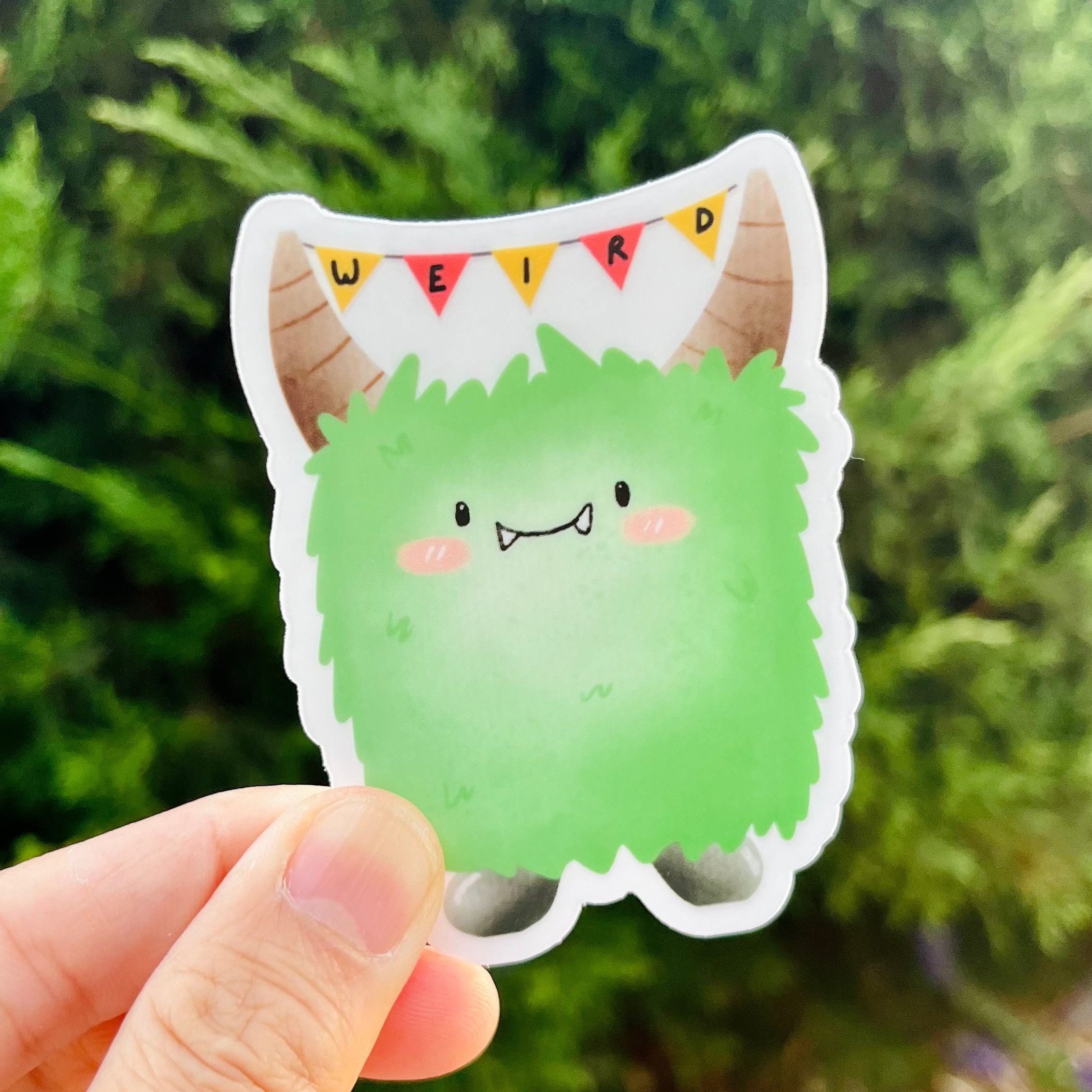 Cute Monster Vinyl Sticker - Green | Weird Monster | Monster SVG ...
