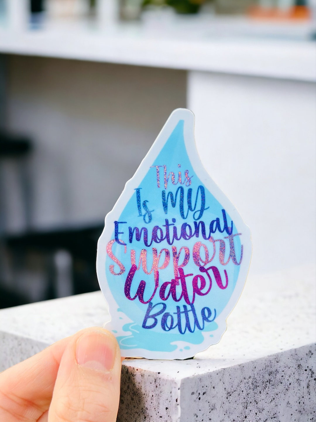 Emotional Support Water Bottle Sticker - A Funny Waterproof Sticker ...