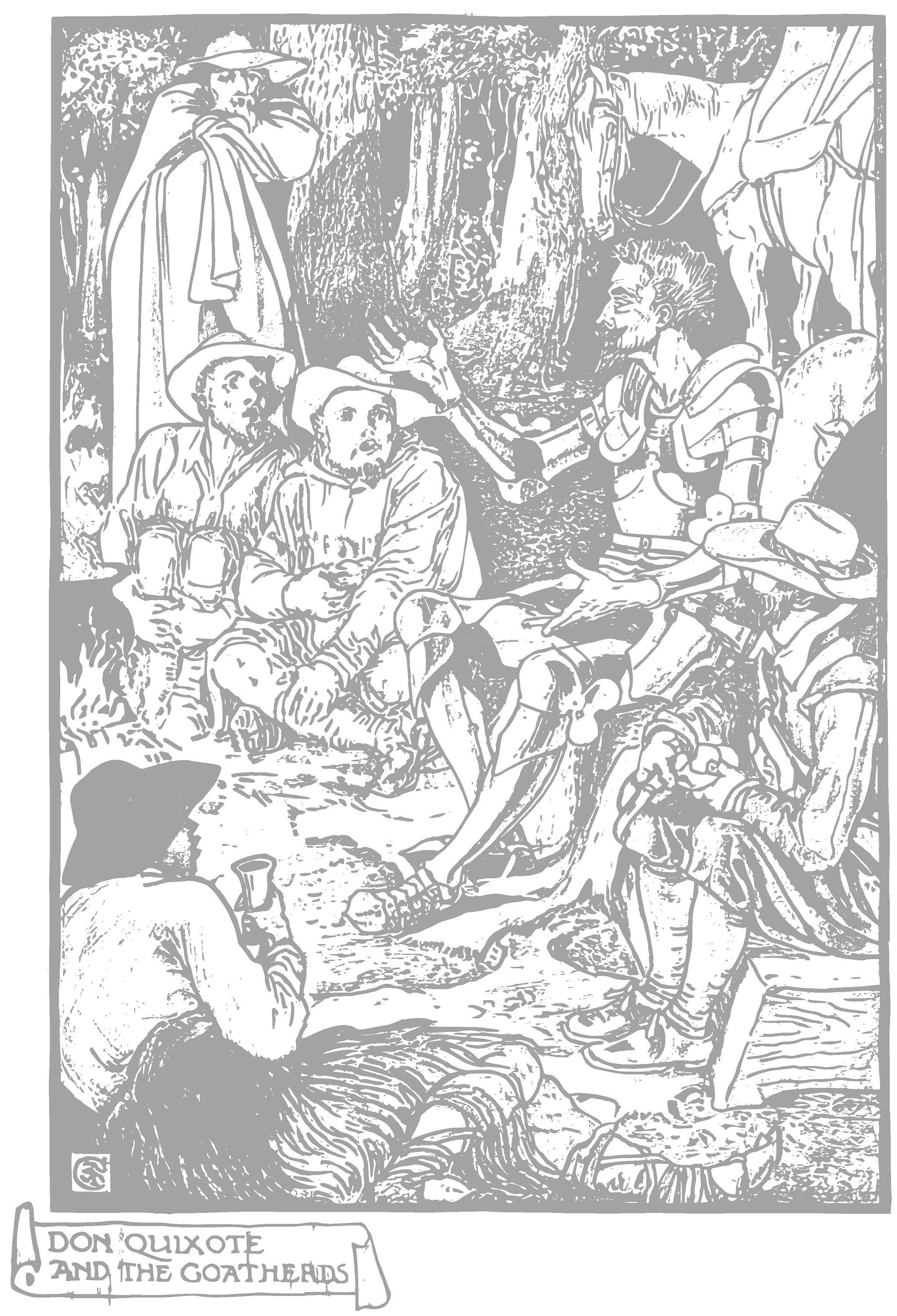 Don Quixote for Coloring Vintage Digital Bundle Download Hand Drawn ...