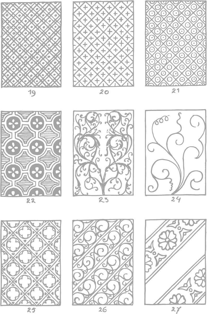 Heraldry Designs for Coloring Vintage Digital Bundle Download Hand ...