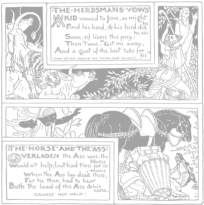 Fables for Coloring Vintage Digital Bundle Download Hand Drawn Children ...