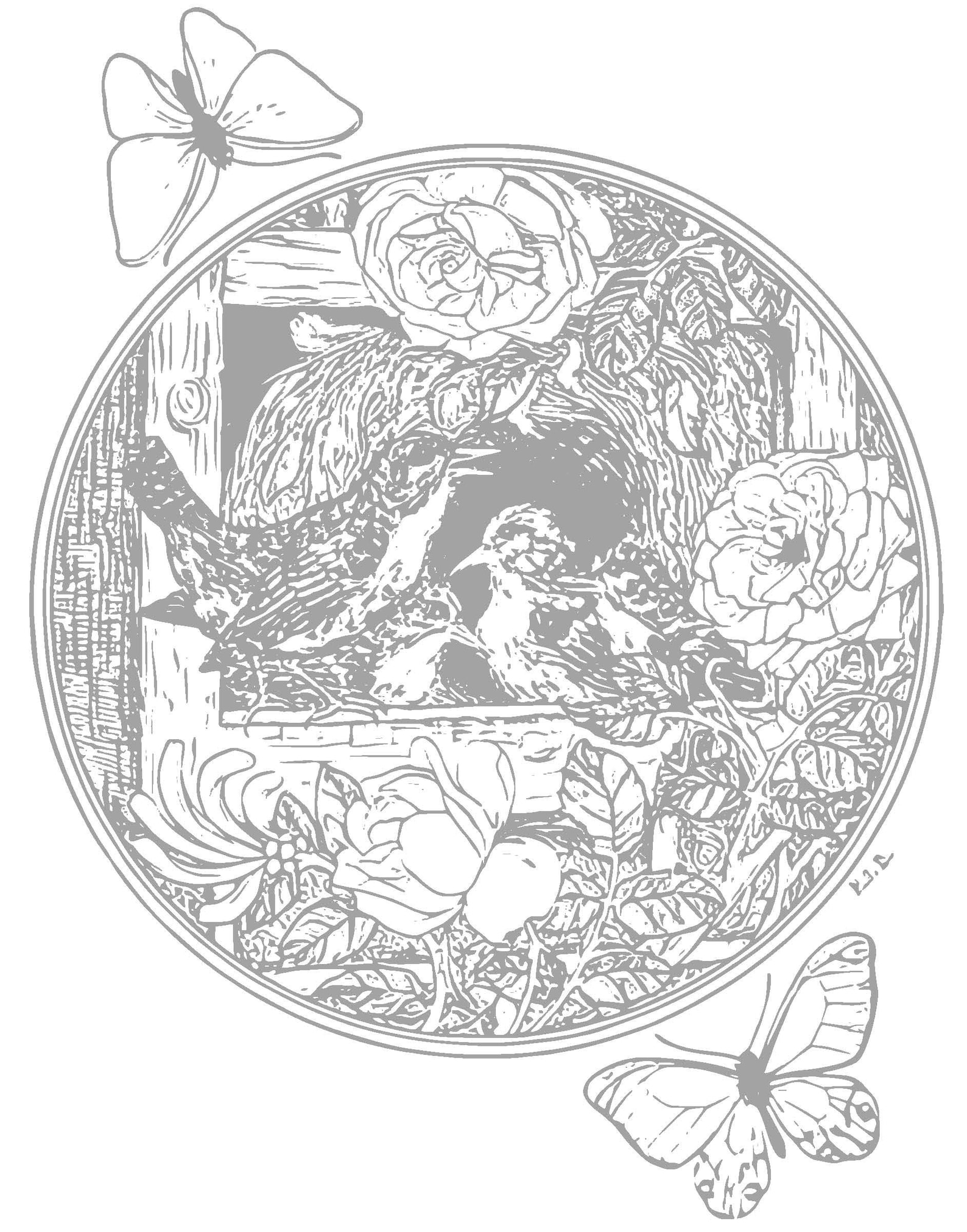 Glorious Scenes for Coloring Vintage Digital Bundle Download Hand Drawn ...