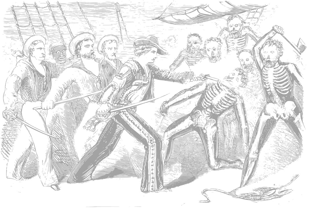 Skeleton Crew for Coloring Vintage Digital Bundle Download Hand Drawn ...