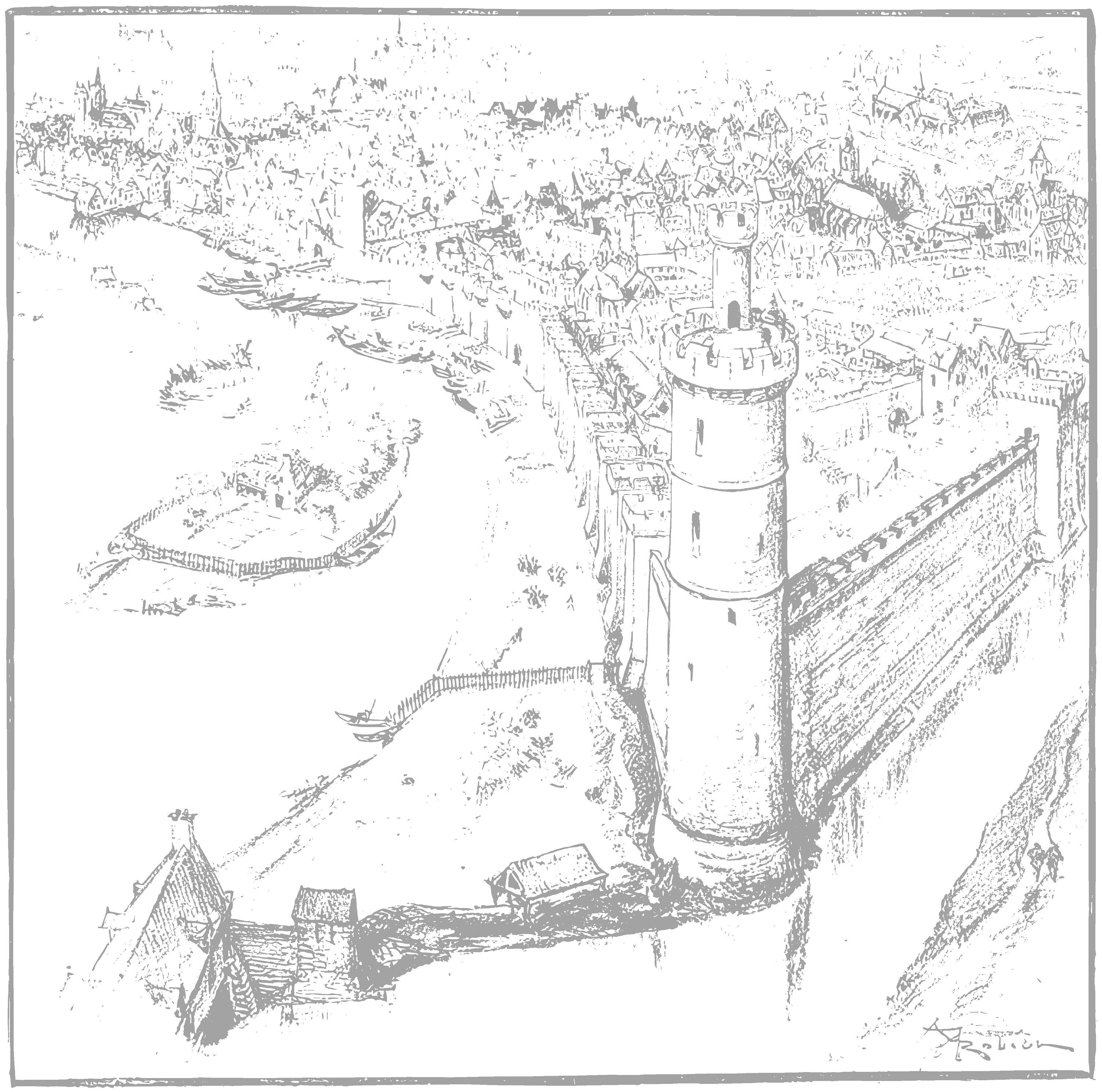 French Architecture 1 for Coloring Vintage Digital Download Hand Drawn ...