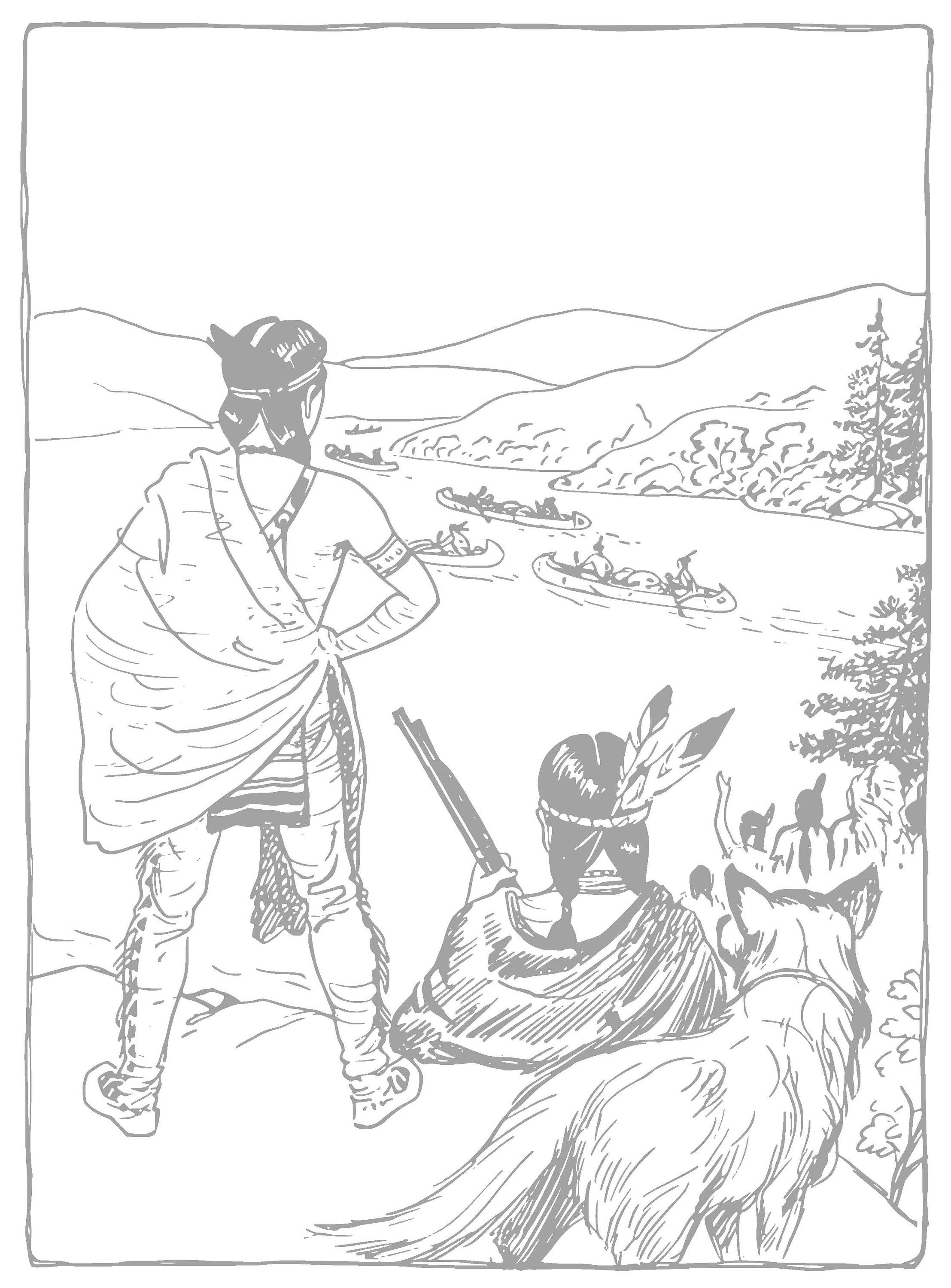 Native Indigenous Heritage for Coloring Vintage Print Your Own Hand ...