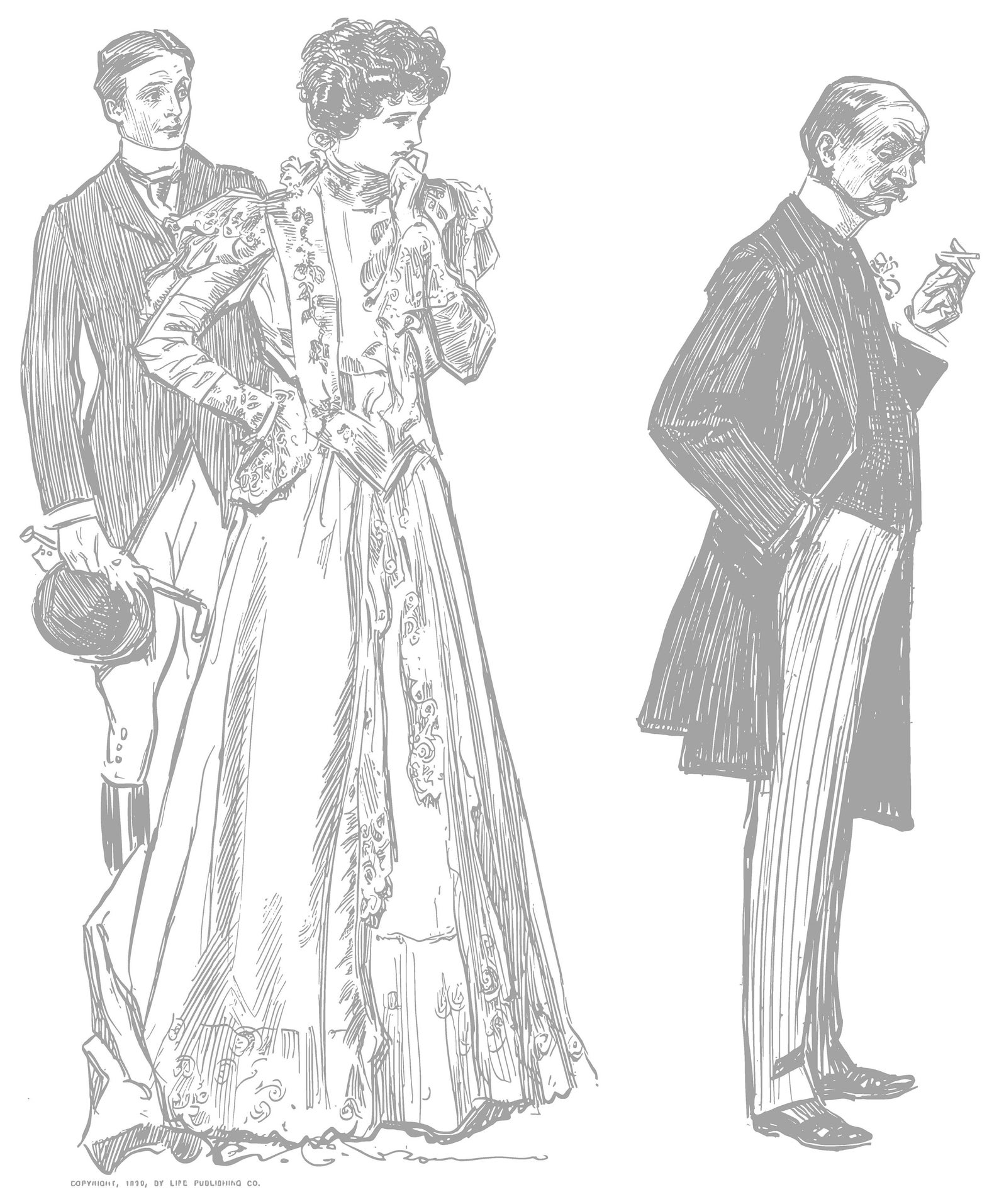 19th Century Living for Coloring Vintage Digital Download Hand Drawn ...