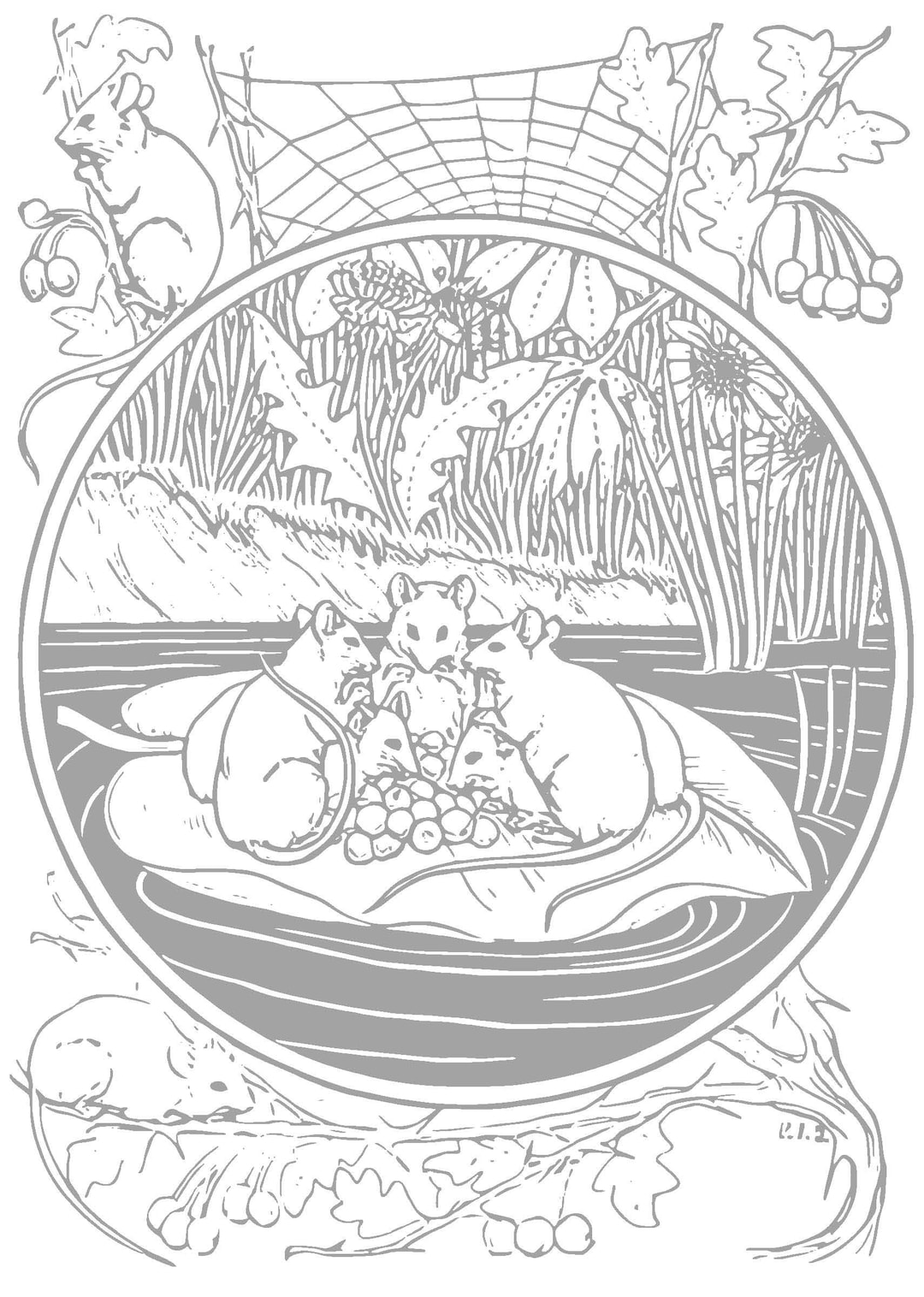 Glorious Scenes for Coloring Vintage Digital Bundle Download Hand Drawn ...