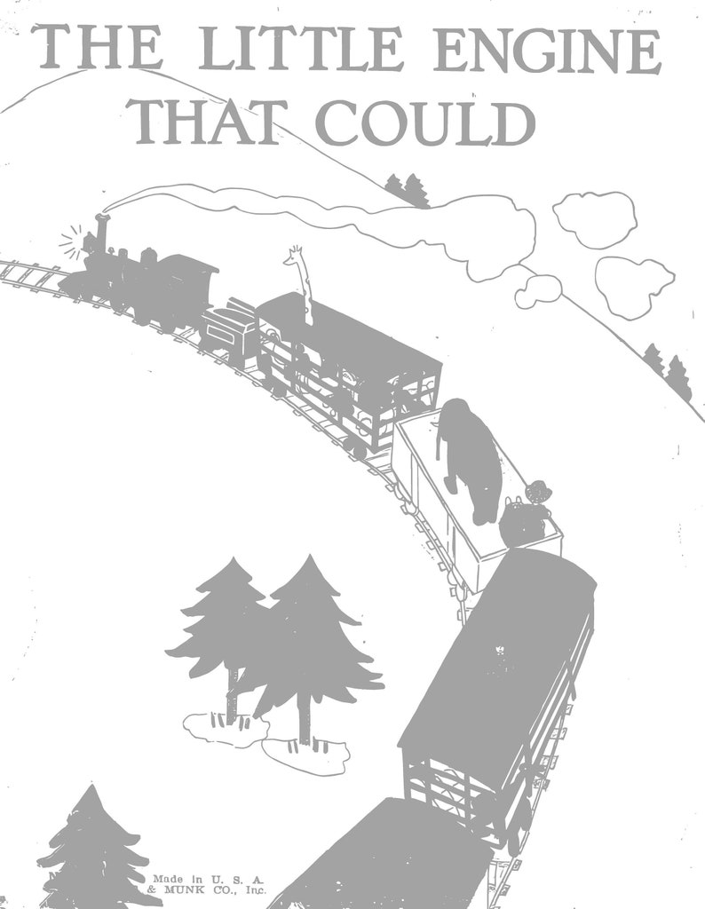 The Little Engine That Could Vintage Digital Bundle Download Hand Drawn ...