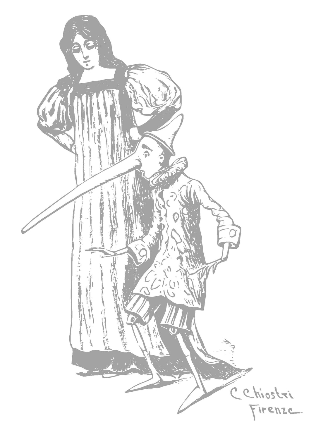 Pinocchio for Coloring Vintage Digital Bundle Download Hand Drawn ...