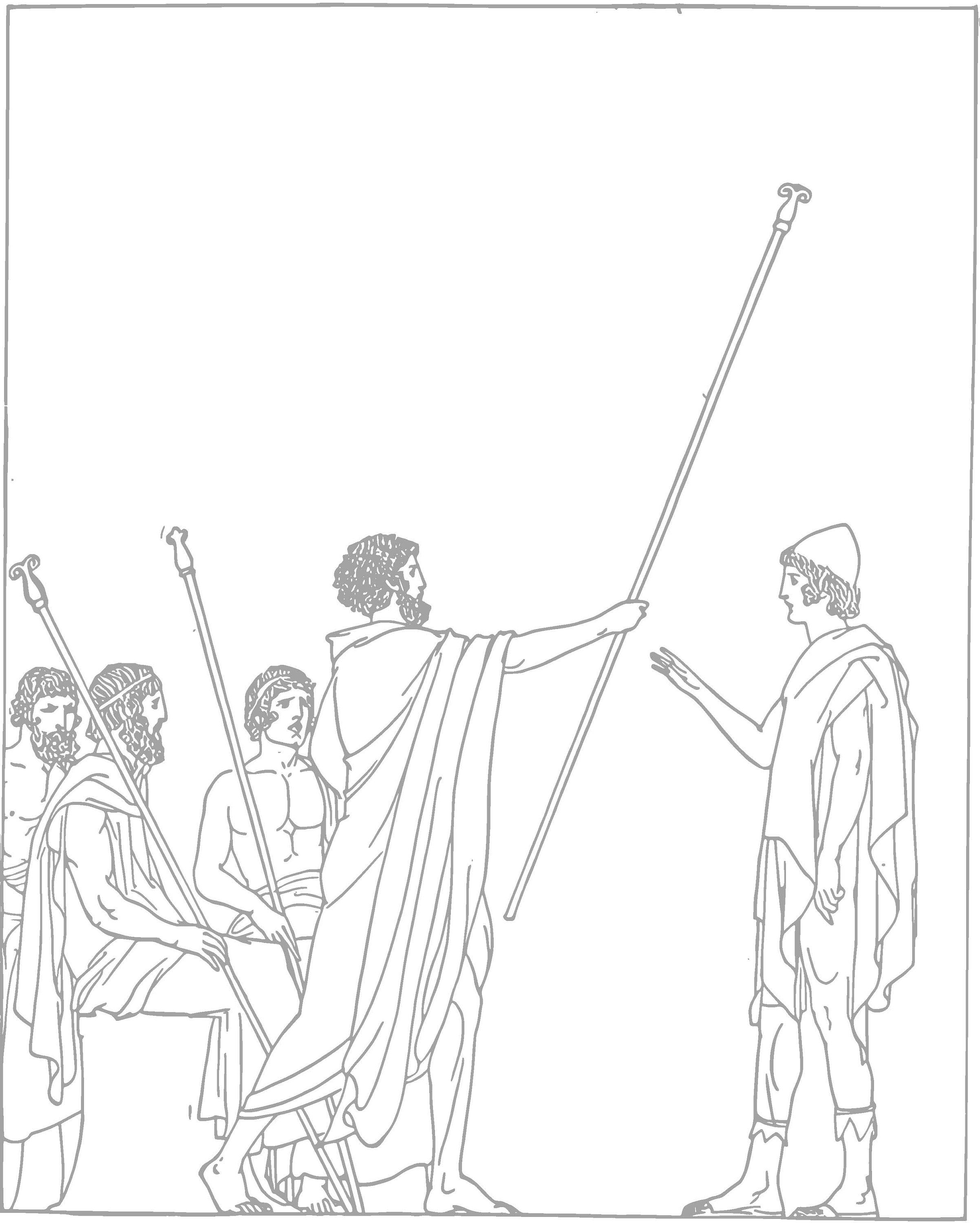 Odysseus Coloring Pages: Vintage Hand-drawn History Illustrations ...