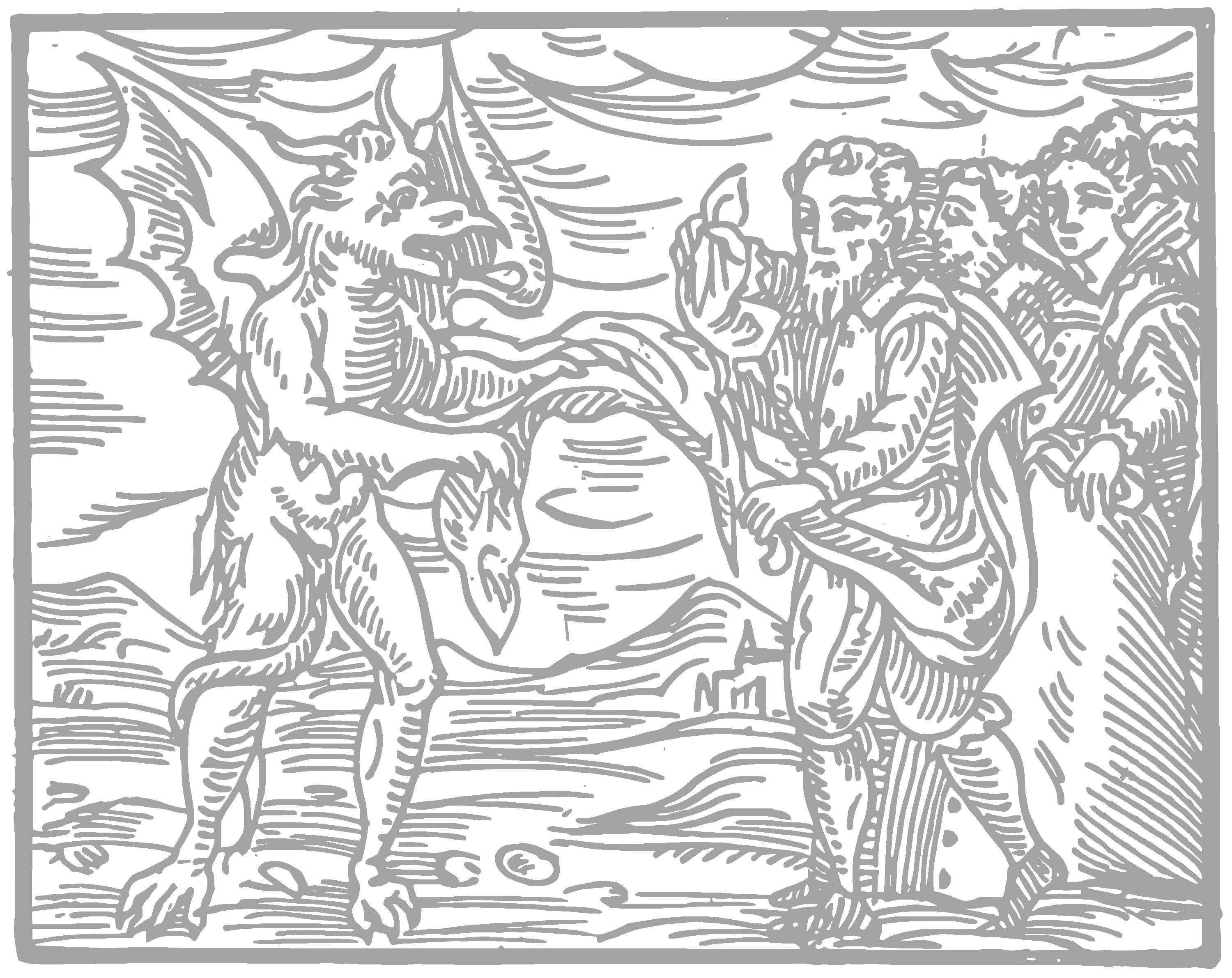 Demons for Coloring Vintage Digital Bundle Download Hand Drawn Children ...