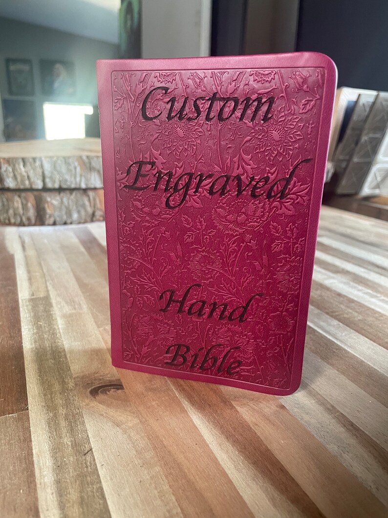 Custom Engraved Bible Hand Pocket Portable Personalized Church Group ...