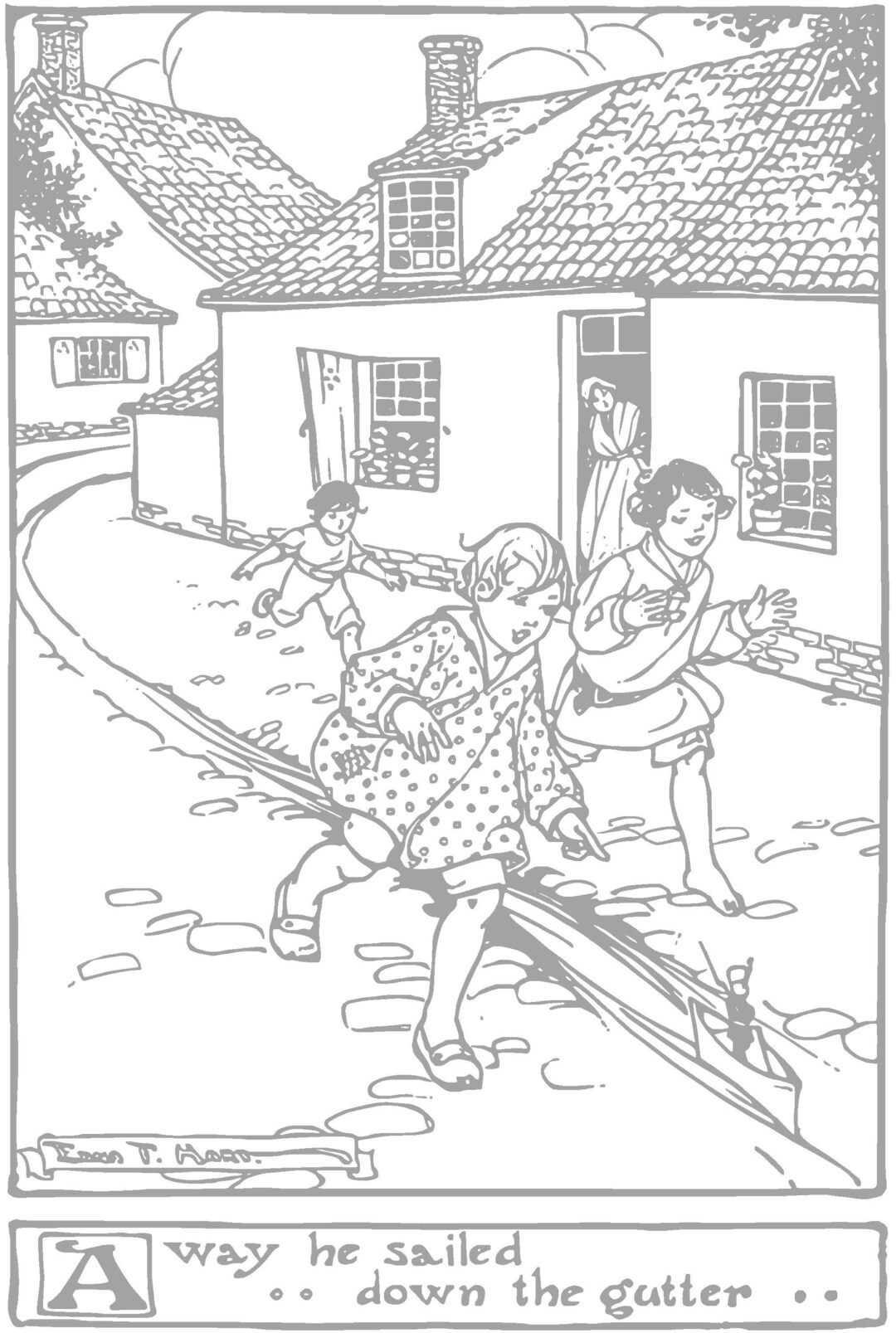 Hans Christian Anderson Vintage Coloring Book, Hand-drawn Illustrations ...