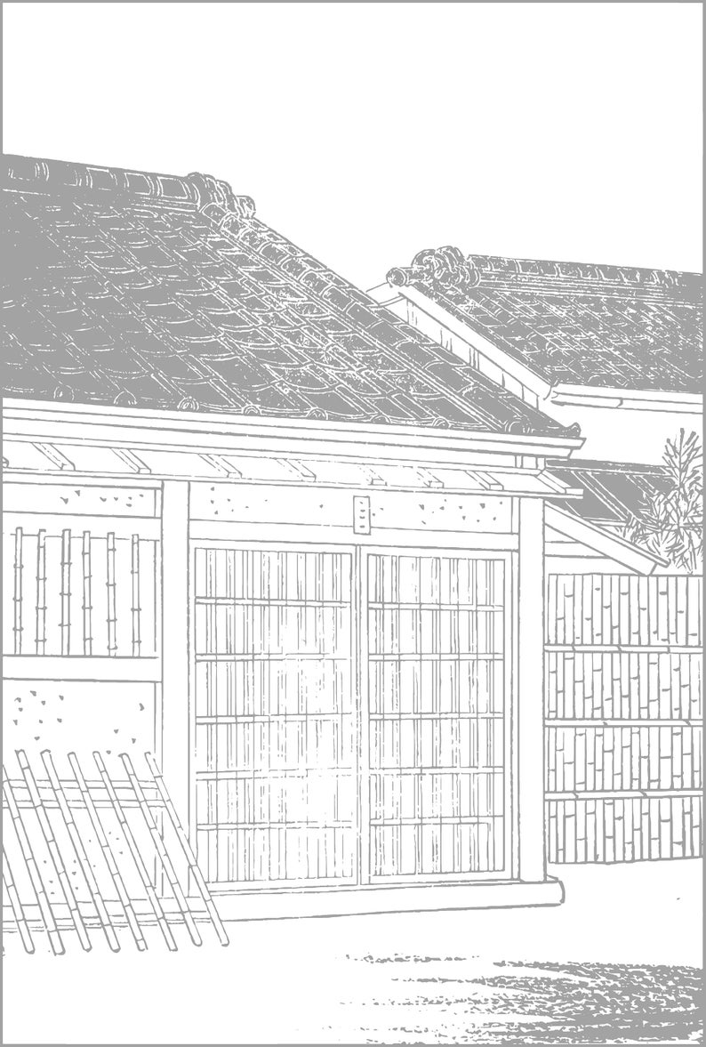 Japanese Heritage for Coloring Vintage Digital Download Hand Drawn ...