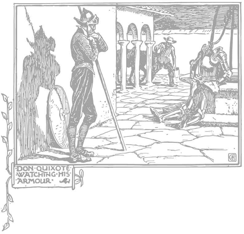 Don Quixote for Coloring Vintage Digital Bundle Download Hand Drawn ...