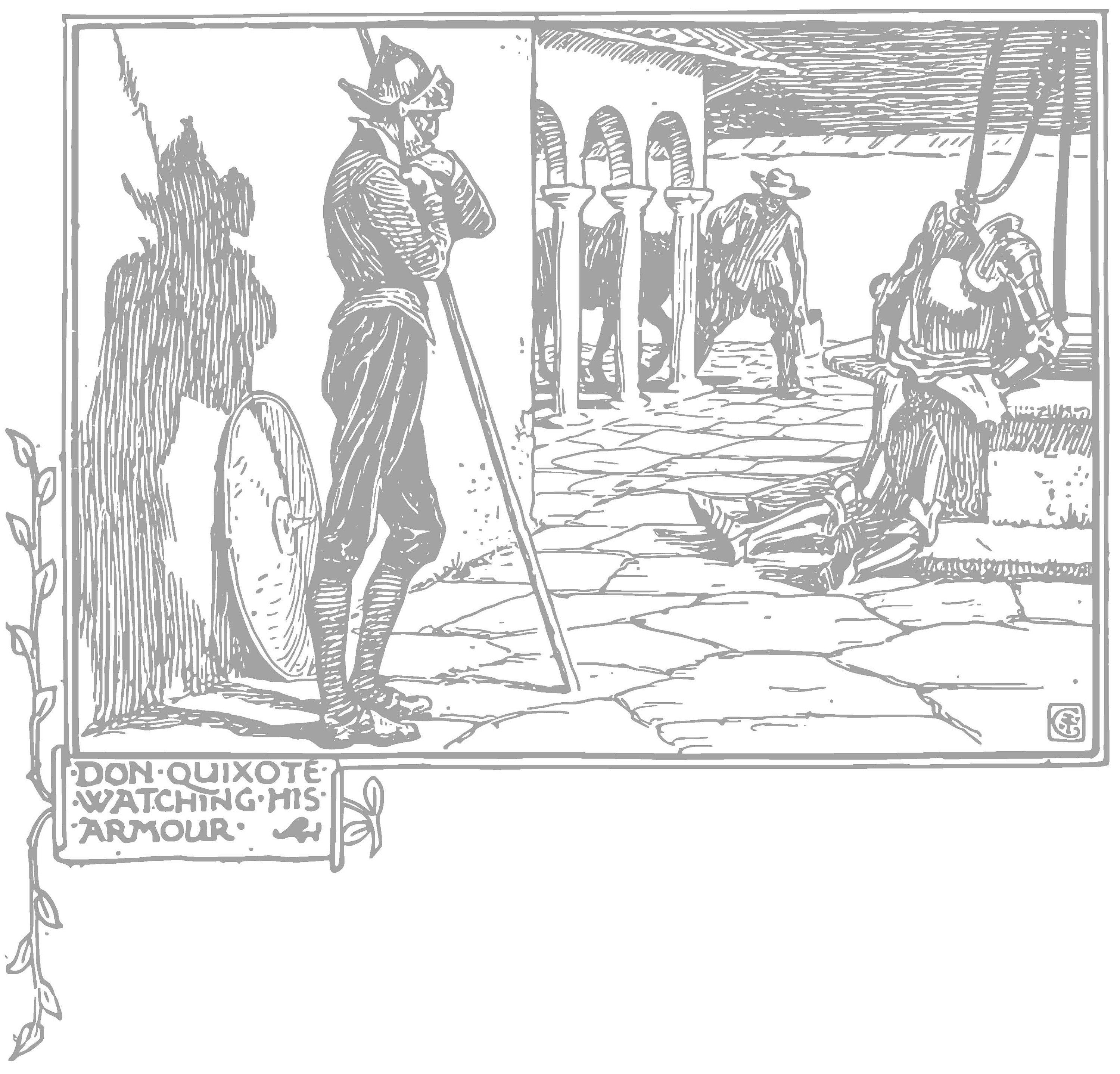 Don Quixote for Coloring Vintage Digital Bundle Download Hand Drawn ...