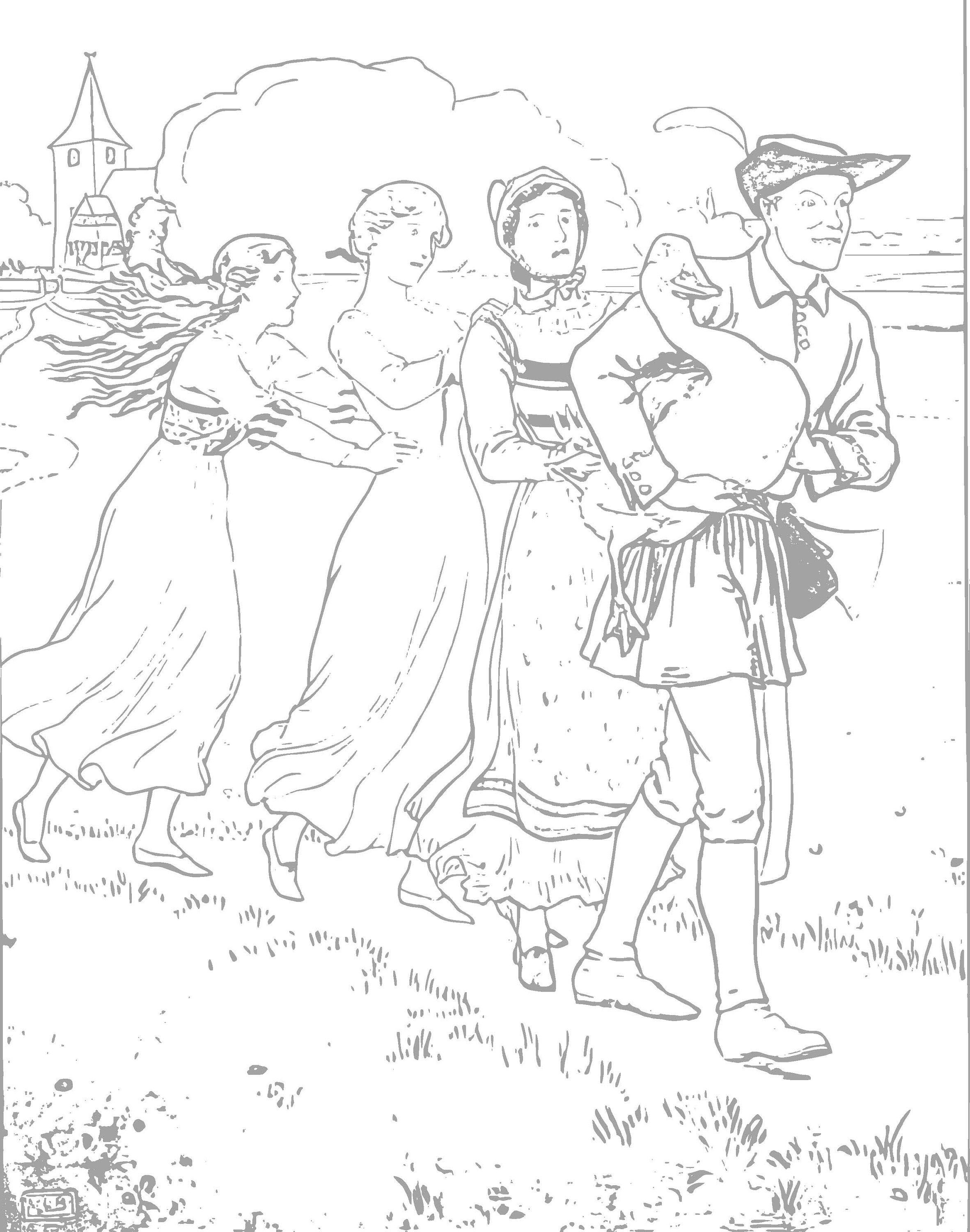 Classic Fairy Tales for Coloring Vintage Digital Download Hand Drawn ...