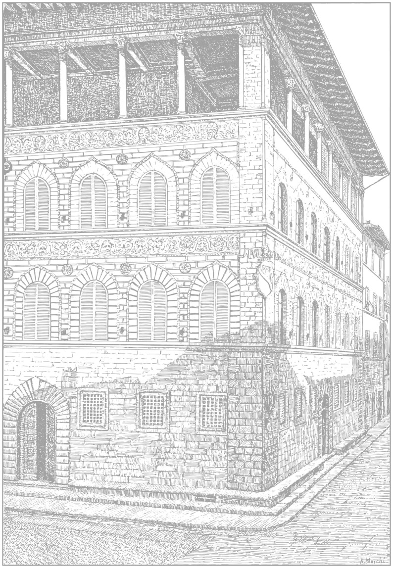 Italian Architecture for Coloring Vintage Digital Download Hand Drawn ...