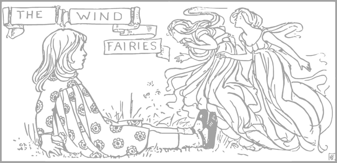 The Wind Fairies for Coloring Vintage Digital Bundle Download Hand ...