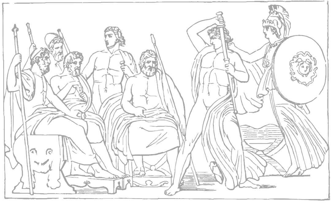 Ancient Greece for Coloring Vintage Loose-leaf Pages Hand Drawn ...