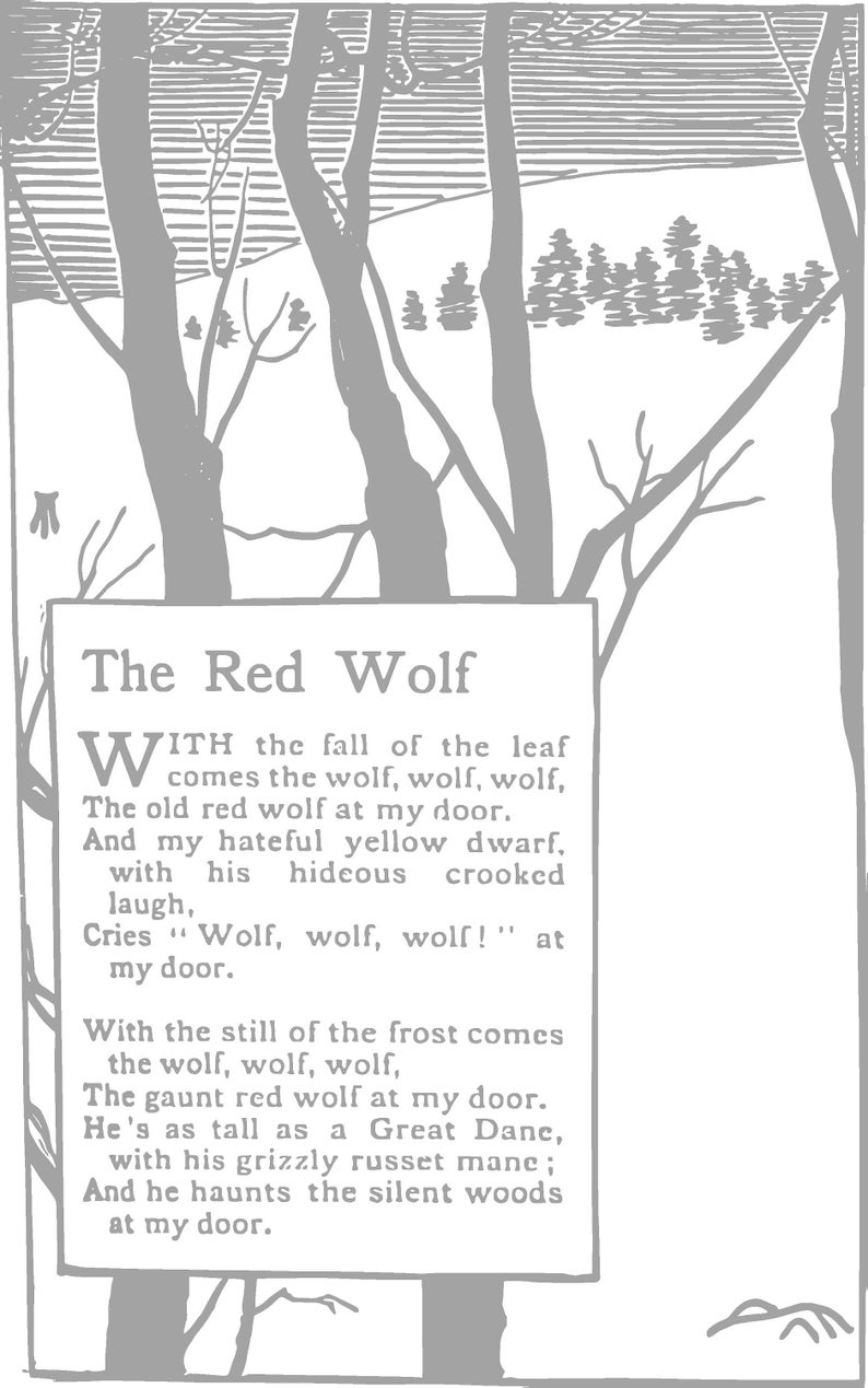 Poetry and Reading for Coloring Vintage Digital Download Hand Drawn ...