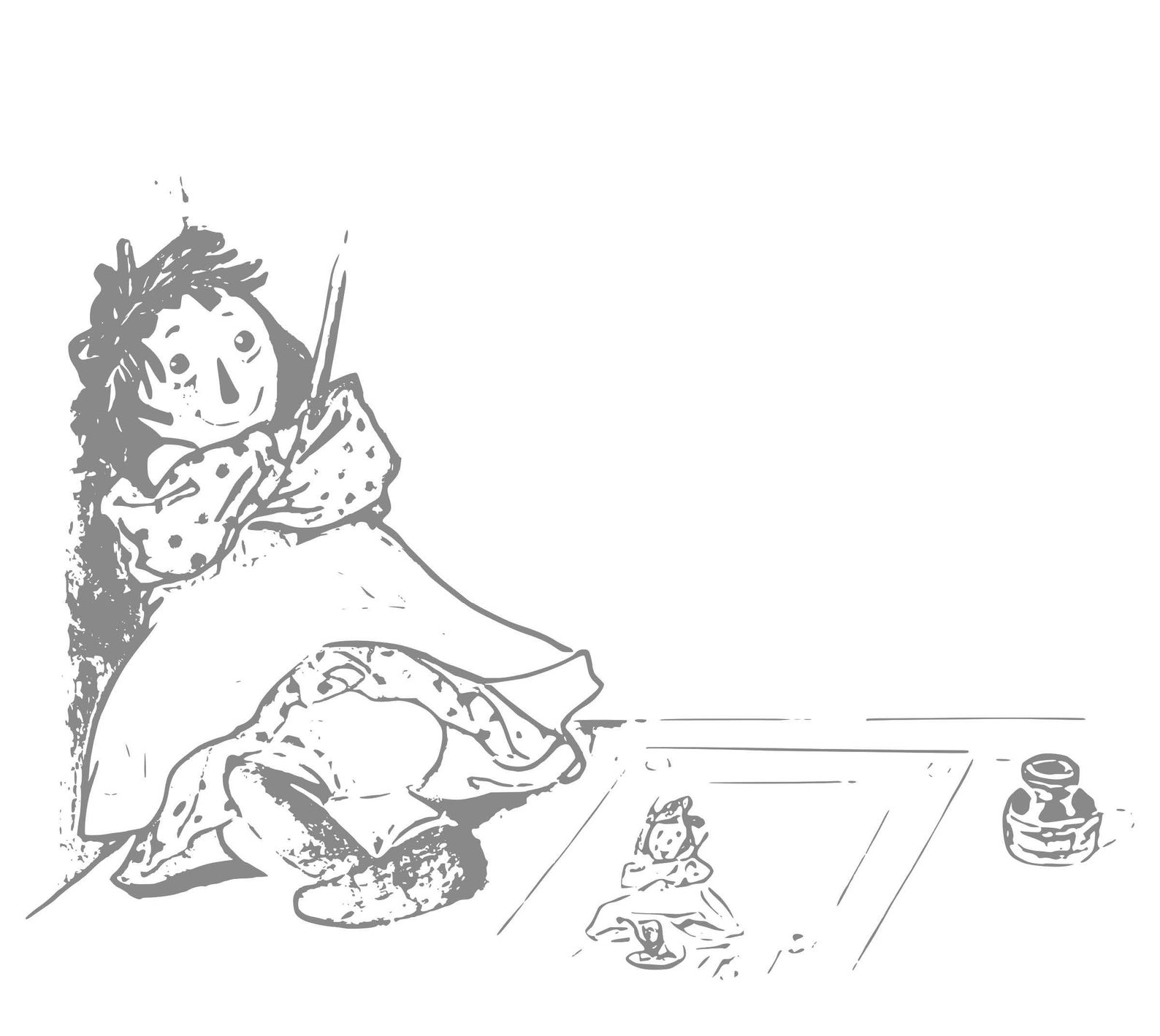 Raggedy Ann for Coloring Vintage Digital Bundle Download Hand Drawn ...