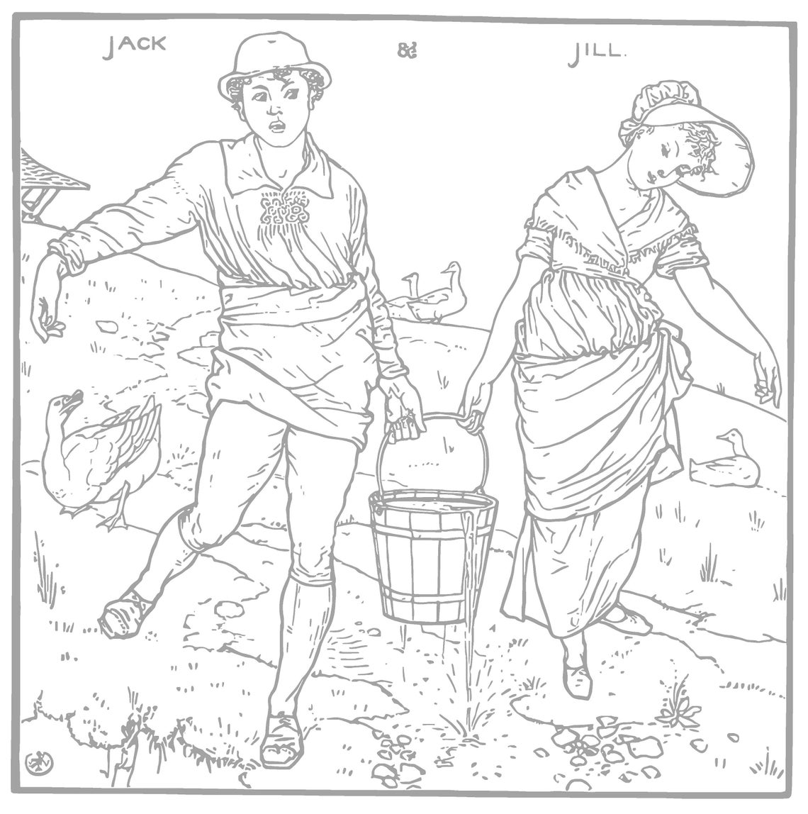 Classic Pictures for Coloring Vintage Digital Bundle Download Hand ...