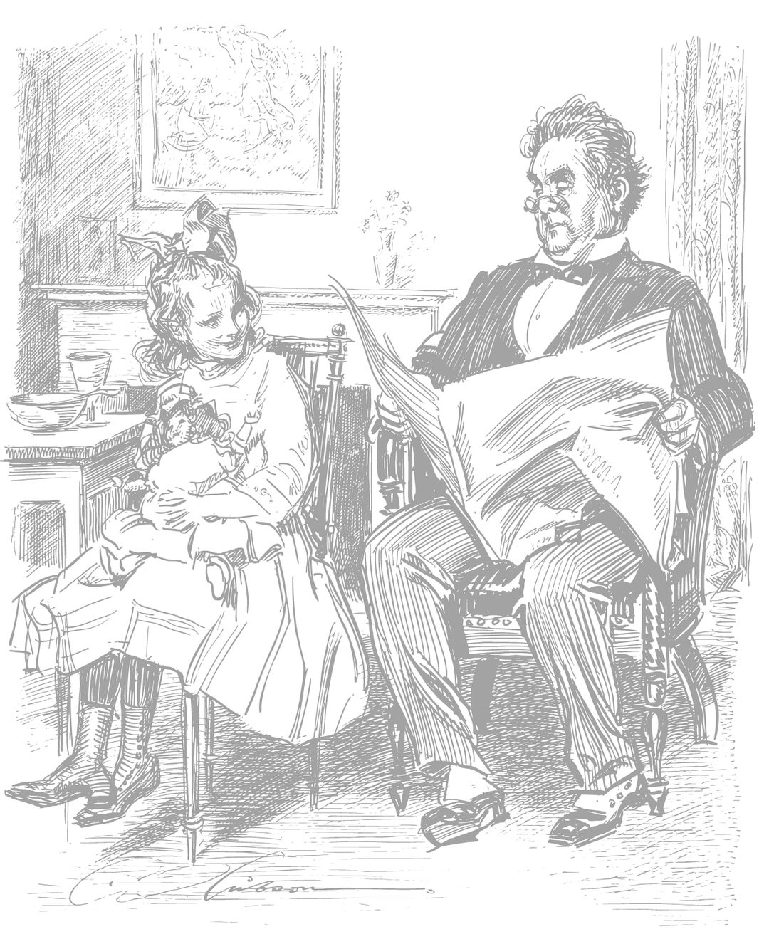 High Living for Coloring Vintage Digital Bundle Download Hand Drawn ...