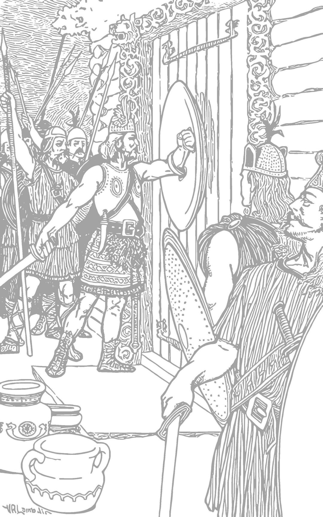 Vikings for Coloring Vintage Digital Bundle Download Hand Drawn ...