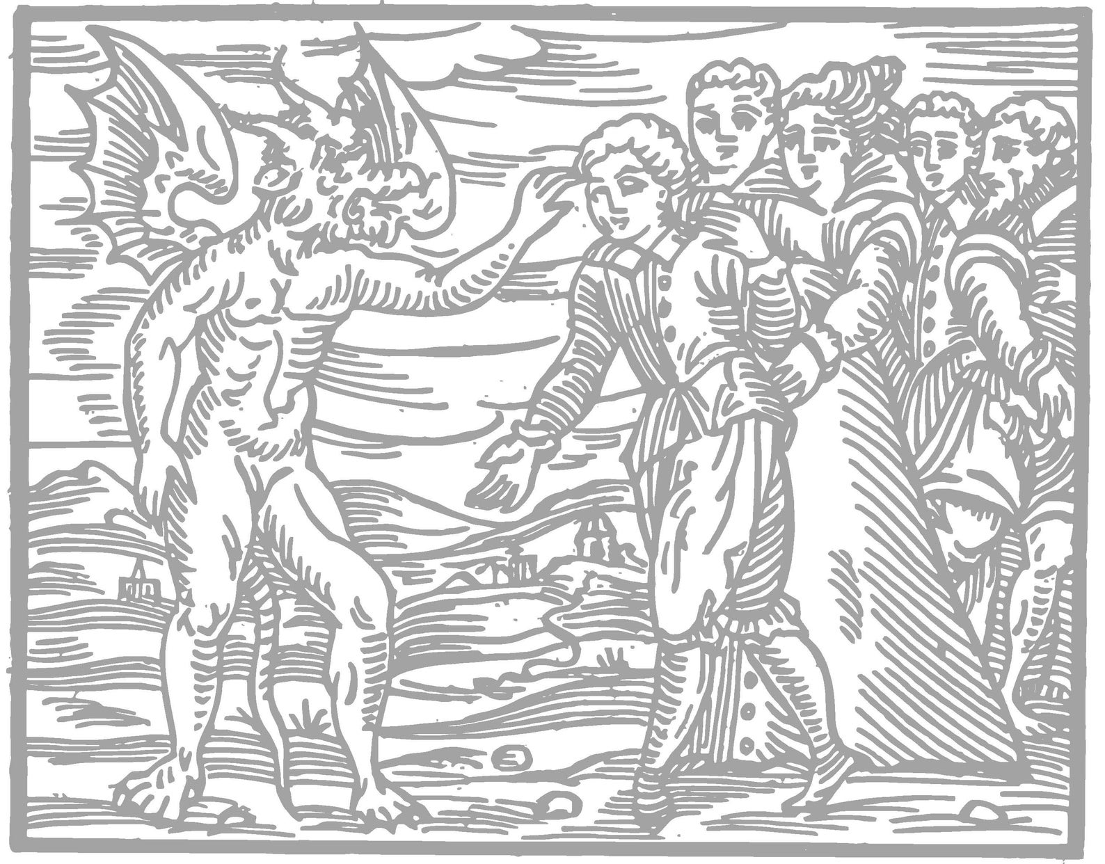 Demons for Coloring Vintage Digital Bundle Download Hand Drawn Children ...