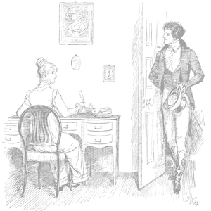 Pride and Prejudice Coloring Vintage Digital Bundle Download Hand Drawn ...