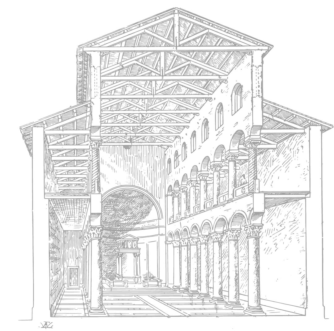 Roman Architecture for Coloring Vintage Digital Download Hand Drawn ...