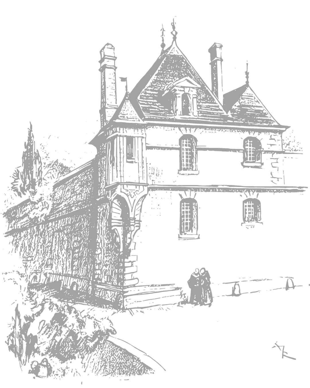 French Architecture 6 for Coloring Vintage Digital Download Hand Drawn ...