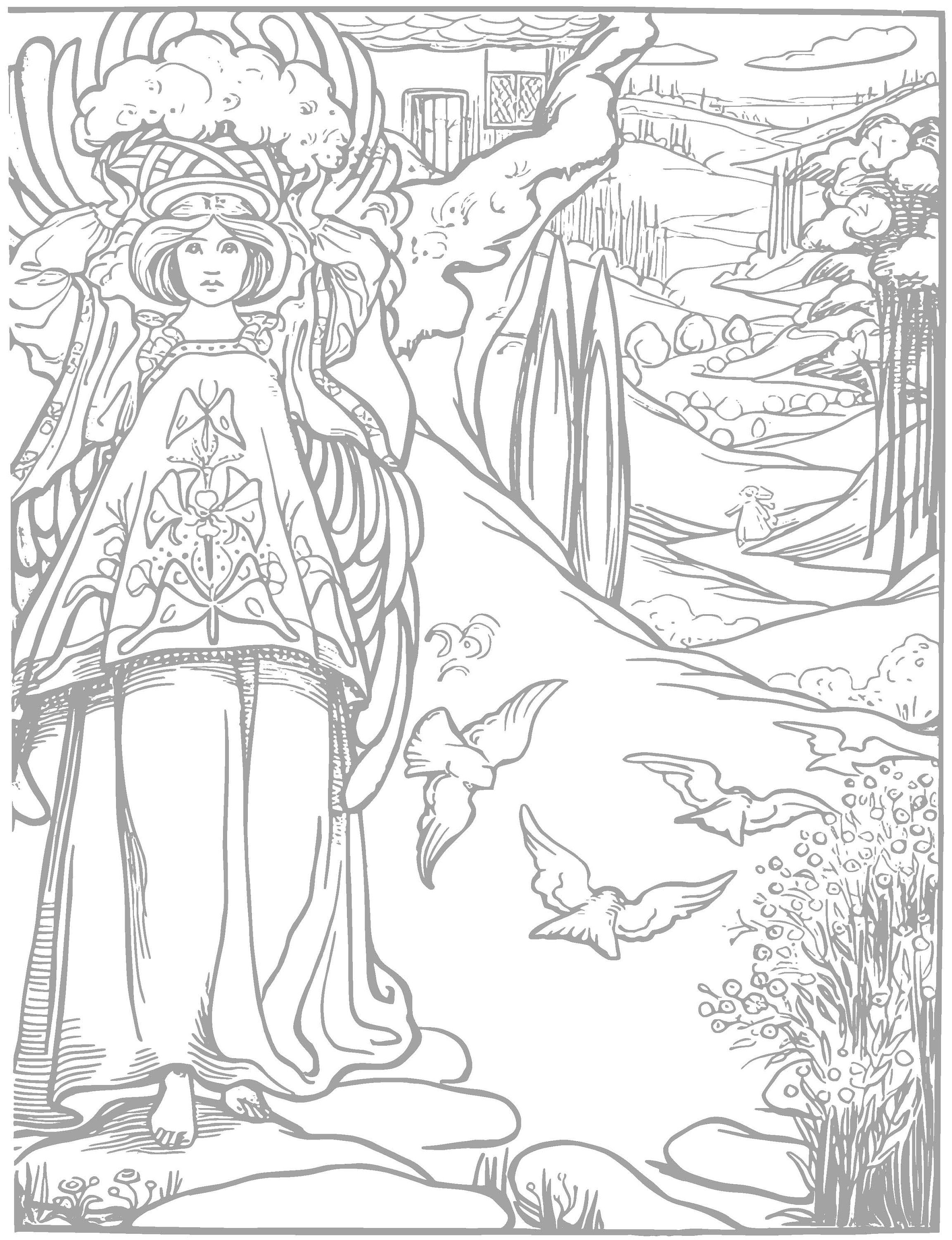 Dream World for Coloring Vintage Digital Bundle Download Hand Drawn ...