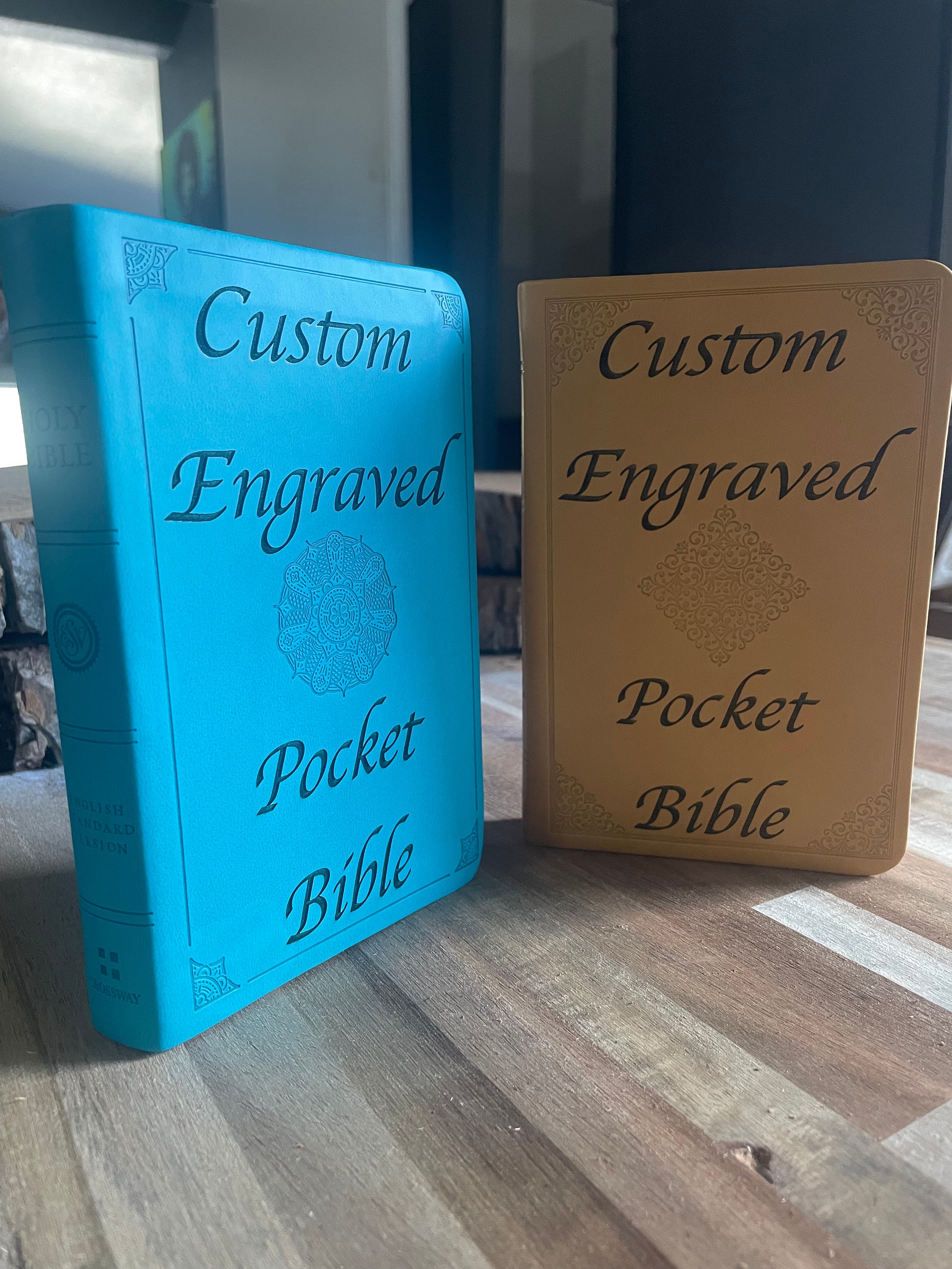 Custom Engraved Bible Hand Pocket Portable Personalized Church Group ...