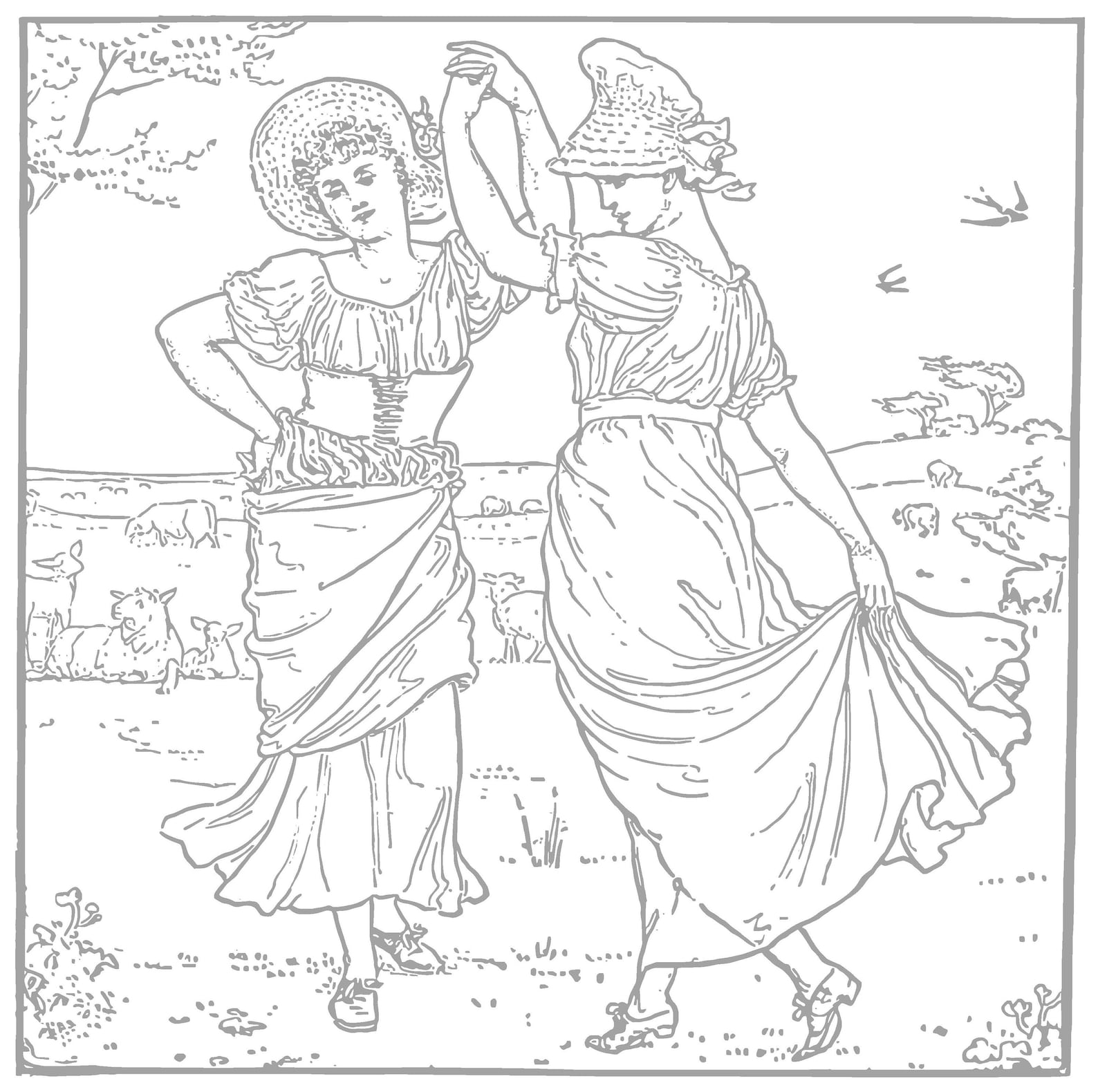 Classic Pictures for Coloring Vintage Digital Bundle Download Hand ...